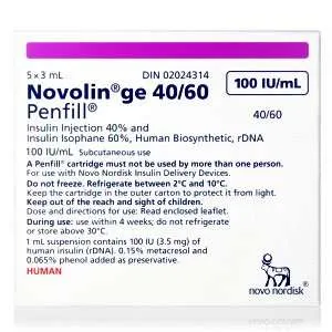 Novolin GE 40/60 Penfill Cartridges - Body Weight Solution